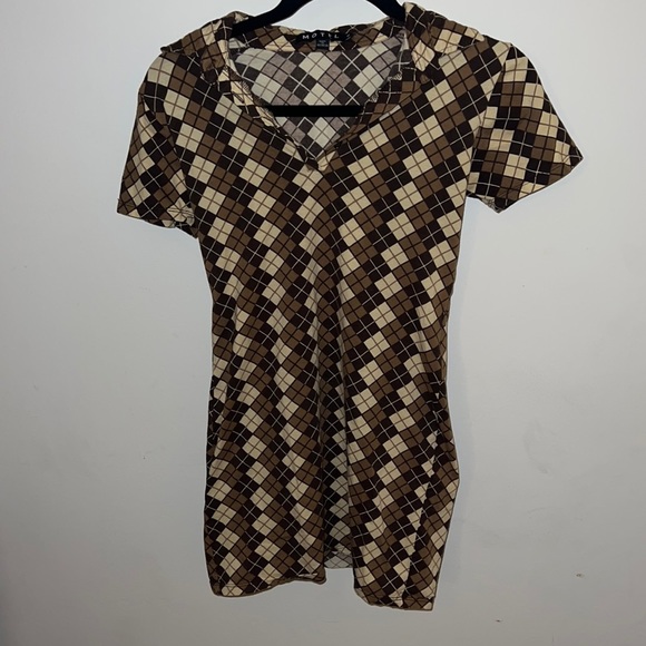 Motel Rocks | Dresses | Brown Plaid Dress | Poshmark